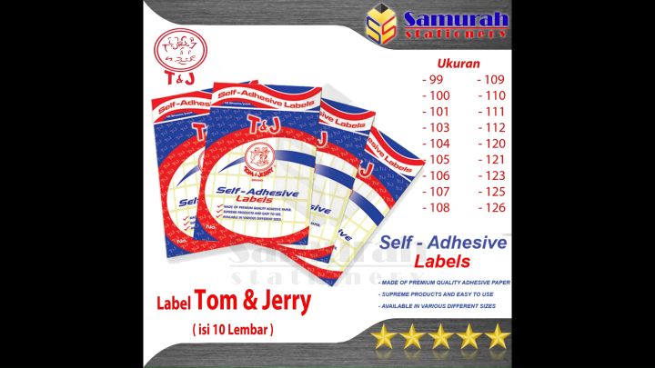 Label Stiker Tom & Jerry / Sticker Tempel TJ No 99 100 103 104 105 107 108 109 112 120 121 123 ...