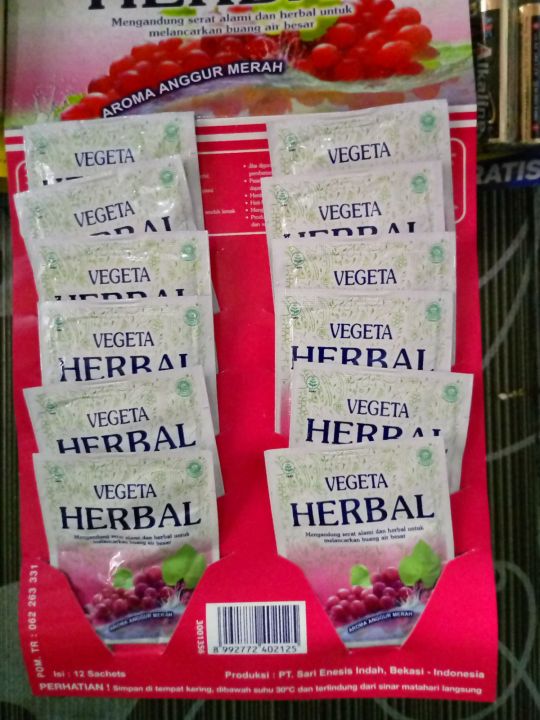 Vegeta herbal sachet rasa anggur / minuman pelancar BAB / minuman ...