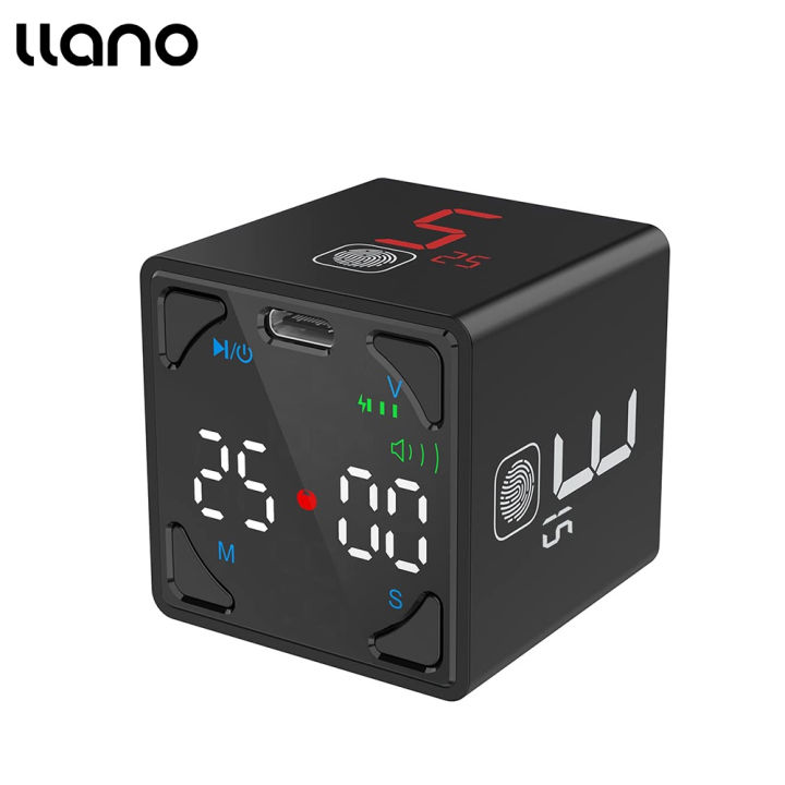 llano Ticktime Cube Pomodoro จับเวลาการผลิตจับเวลาการปิดเสียงการสั่นสะเทือนและปรับเสียงหยุดและ ...