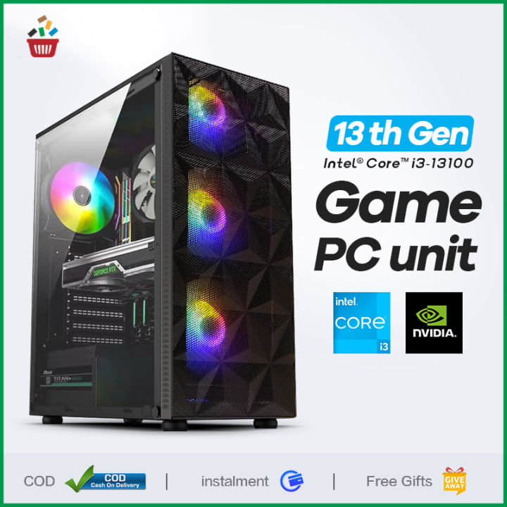13th gen i3 Desktop Computer Full Set Intel Core I3 13100 Quad core 16G RAM 1TB SSD RTX4060 8GB ...