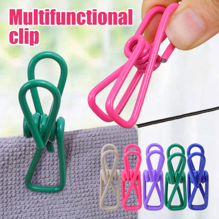 20Pcs Colorful Metal Clip Bag Clips Paper Holder Clamps Clothesline ...