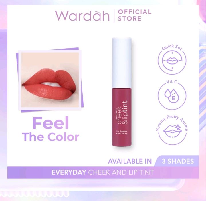 Wardah Everyday Cheek and Lip Tint - Lips Dengan Warna Intense dan ...