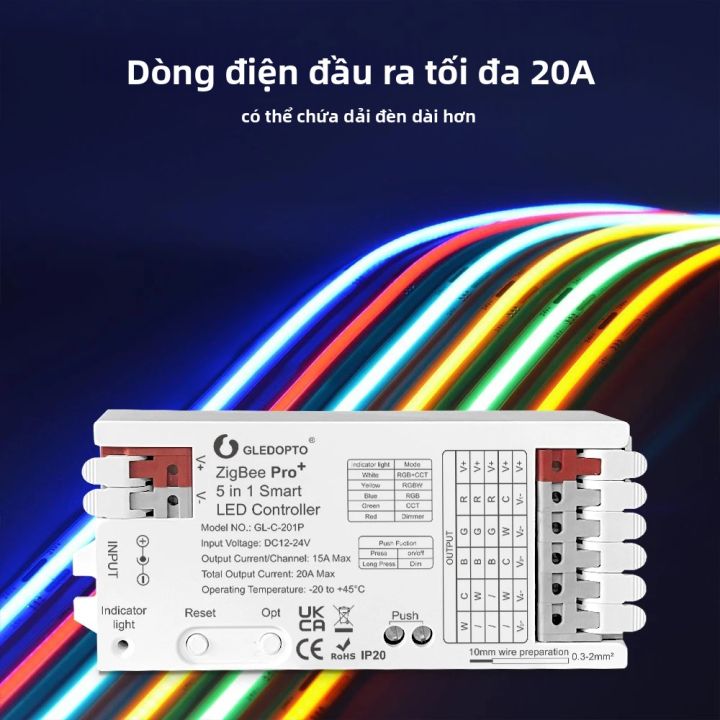 Bộ Điều Khiển LED Mini ZigBee 3.0 5 Trong 1, Điều Chỉnh Độ Sáng RGB ...