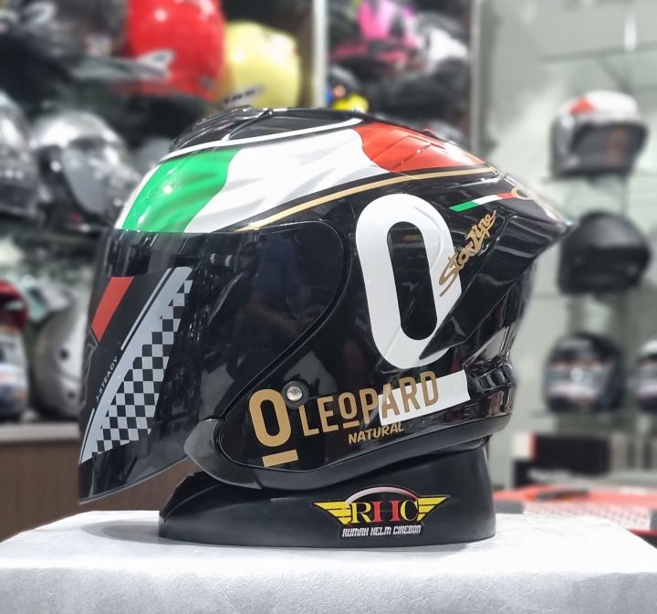 Helm js armor leopard hitam glossy | Lazada Indonesia