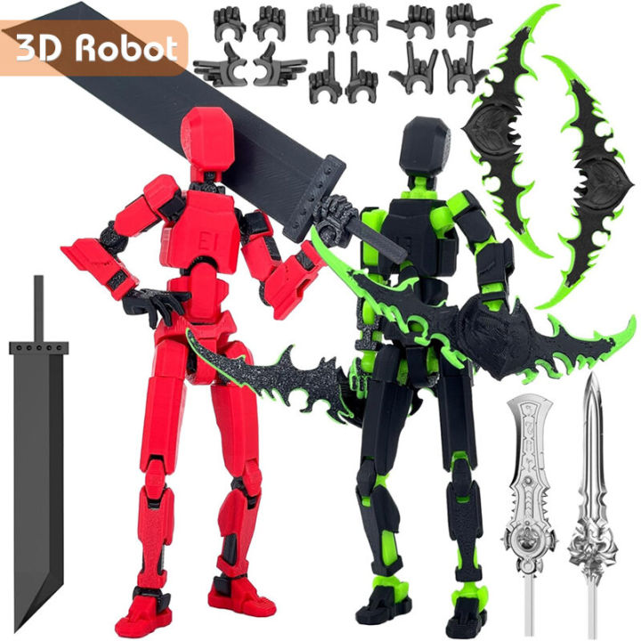 T13 Action Figure Set,13 Robot Action Figure 3d Printed Robo 13 Action ...
