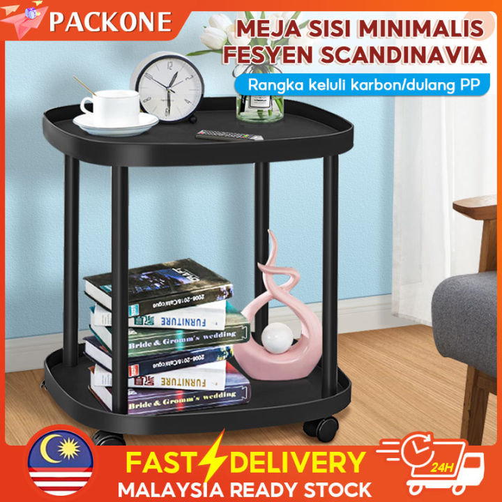 Packone Removable Trolley Side Table Small Coffee Table Tray BedSide ...