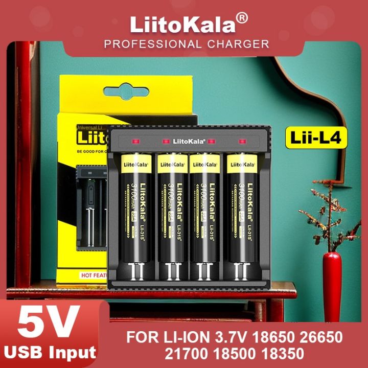 LiitoKala Lii-L4 Battery Charger 3.7V 18650 26650 21700 20100 18500 ...