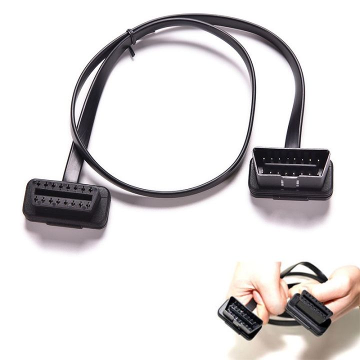 60cm OBD2 OBD II Car Extension Cable Connectors 16PIN Male To Female ...