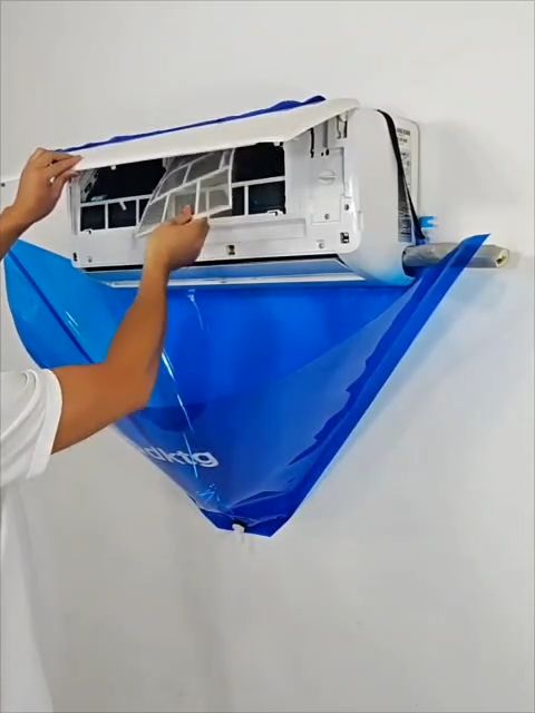 Canvas Gdktg Aircond Cleaning Cover Thick Clean Bag Air Conditioner ...