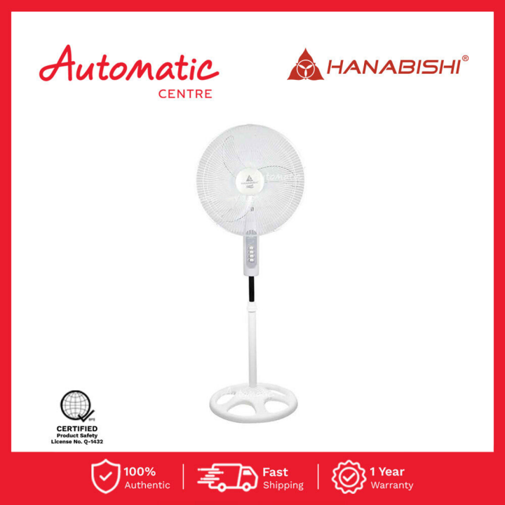 Hanabishi Windmill 16SFWHT 16-inch Stand Fan with 3 Wing Plastic Blade ...