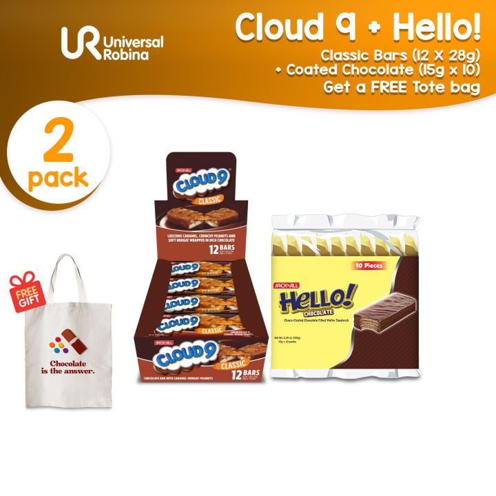 Cloud 9 Classic Bars (12 x 28g) + Hello! Coated Chocolate (15g x 10 ...