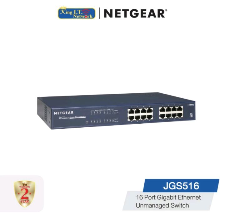 NETGEAR Switch รุ่น JGS516 JGS516 — 16 Port Gigabit Ethernet Unmanaged ...