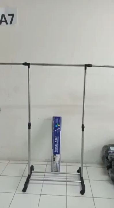 Stand hanger single rak Serbaguna dengan 4 roda Rak Gantungan Jemuran ...