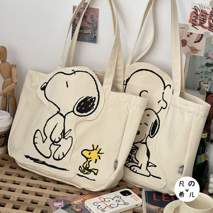 Snoopy Snoppy Original Canvas Bag Shoulder Bag Cartoon Cute Large ...