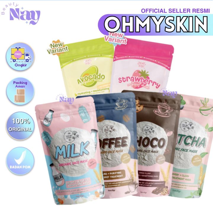 MASKER WAJAH PREMIUM OAT BUBUK OHMYSKIN Matcha Choco Milk Coffee OH MY SKIN FULLSIZE 65 GR FULL ...