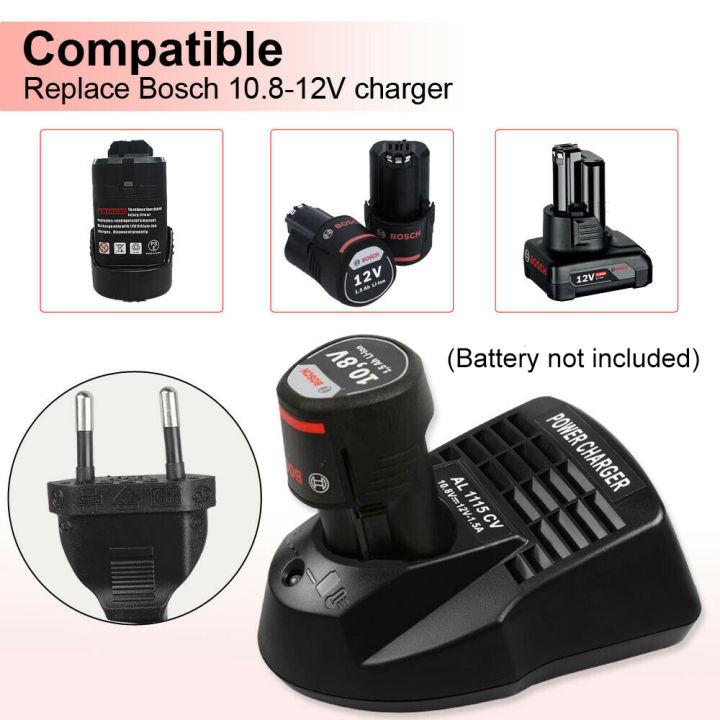 12V 10.8V AL1115 CV li-ion Charger For Bosch BAT411 BAT412 2 607 336 996 TSR1080 GSA10.8V GWI10 ...