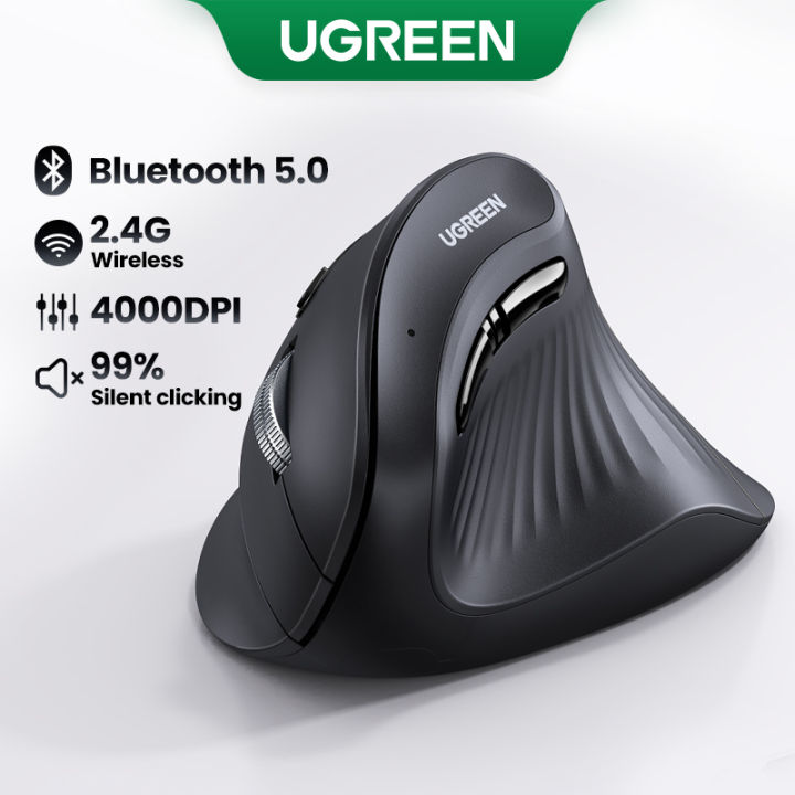 UGREEN MU008 Vertical Ergonomic Wireless Mouse, Bluetooth and 2.4GHz ...