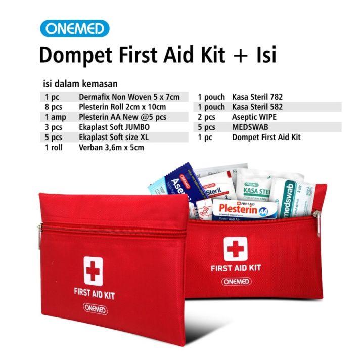 Dompet P3K First Aid Kit Plus Alat Rawat Luka + isi Onemed | Lazada ...