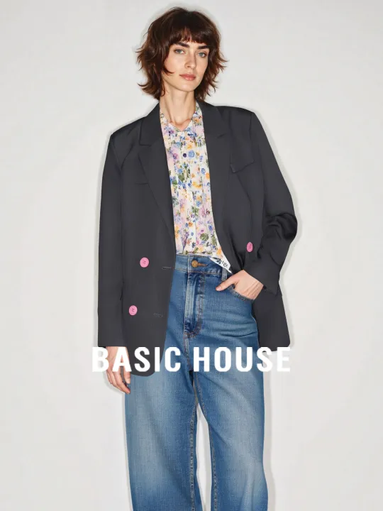 Basic House | แจ็คเก็ตสูทลำลองสีเทา | Lazada.co.th