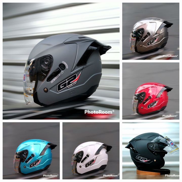 HELM G2 OPTIMAX polos/solid PAKET GANTENG SPOILER | Lazada Indonesia