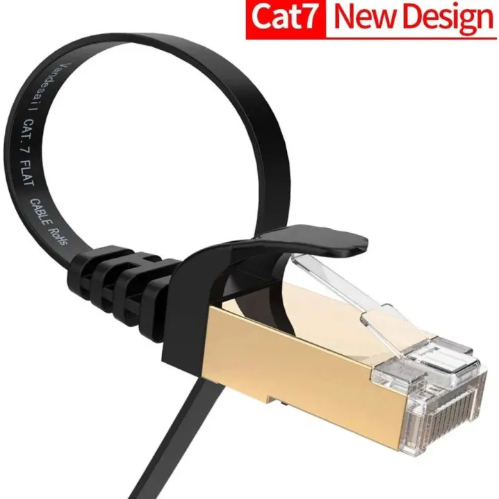 Shielded Cat 7 Ethernet RJ45 Network Cable Flat Design High Speed Data ...