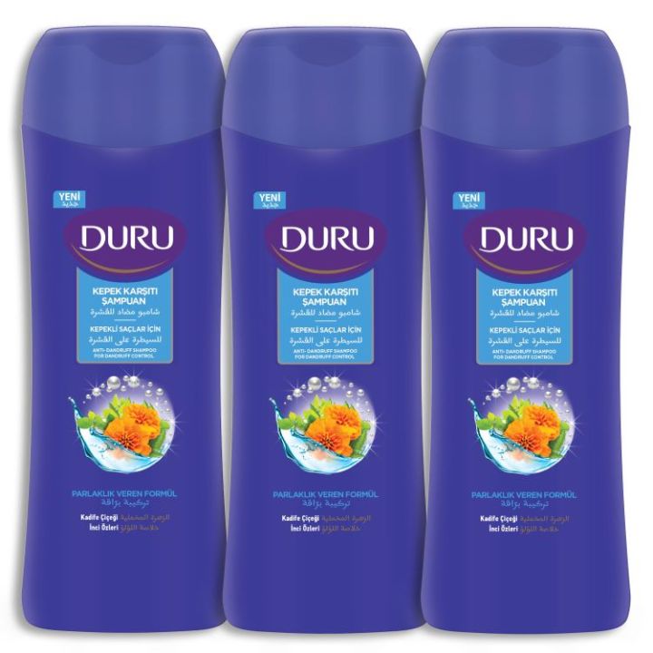 Turkish Duru Premium Anti Dandruff Hair care Shampoo 3X600mL for ...