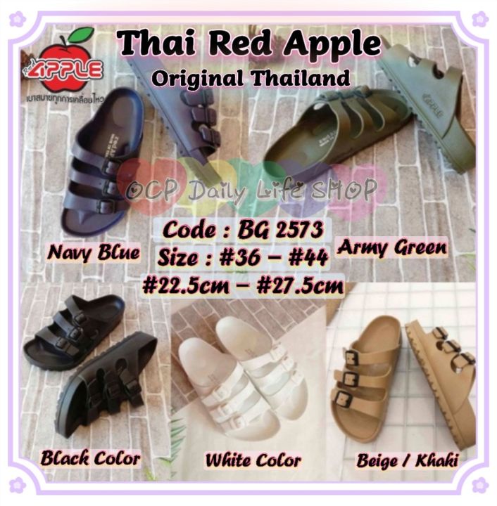 READY STOCK!!!RED APPLE Three Strip BG2573 SHOES 泰国防水防滑三带拖鞋 Original Thailand Red apple shoes ...