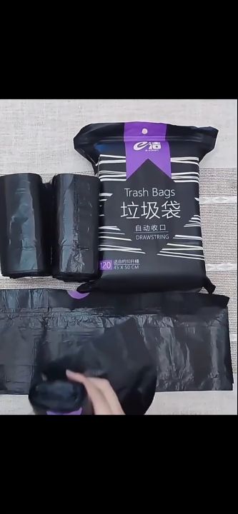 🇸🇬Kizyo Thickened Trash Bag Drawstring Garbage Bag Rubbish Bag Kitchen ...