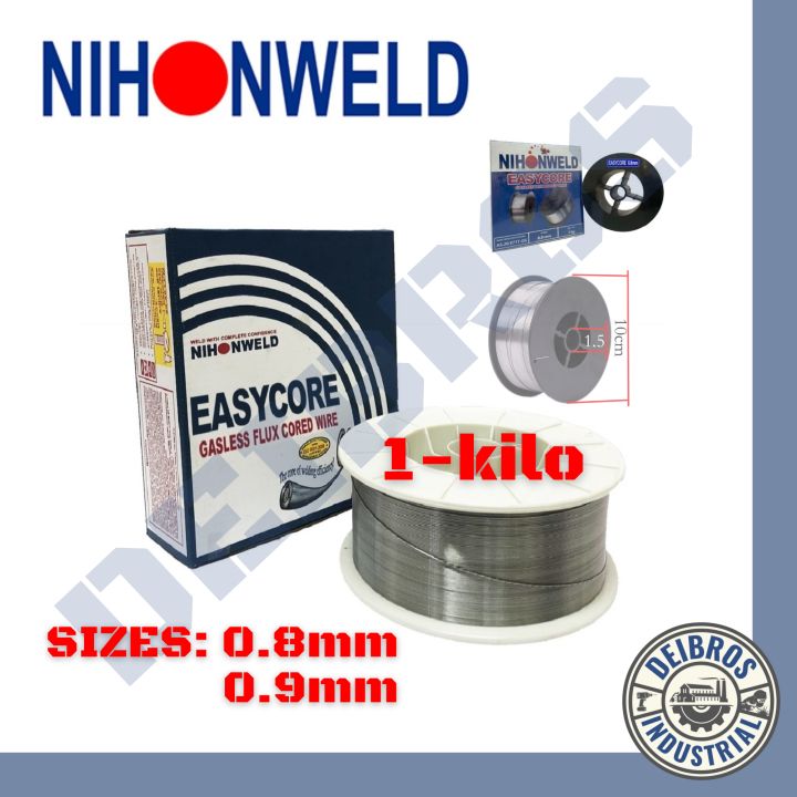 NIHONWELD EASYCORE 0.8 & 0.9mm Gasless Flux Cored MIG Wire - 1kg/spool | Lazada PH