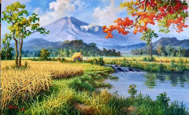Lukisan Cetak, PEMANDANGAN ALAM, Ukuran JUMBO, 100×70cm/LPA004/Hiasan ...