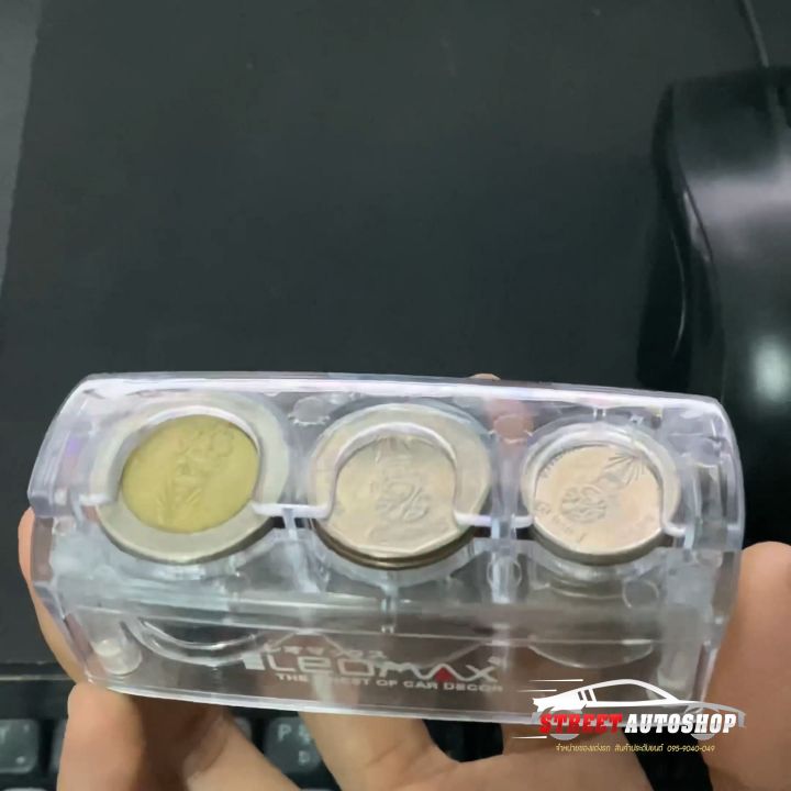 LEOMAX กล่องใส่เหรียญ อุปกรณ์แต่งรถ เก็บเหรียญ พกพาได้ รุ่นสไลด์ ที่ ...