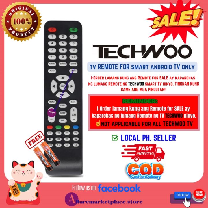 ORIGINAL TECHWOO SMART ANDROID TV Remote Control| TECHWOO LED TV Remote ...