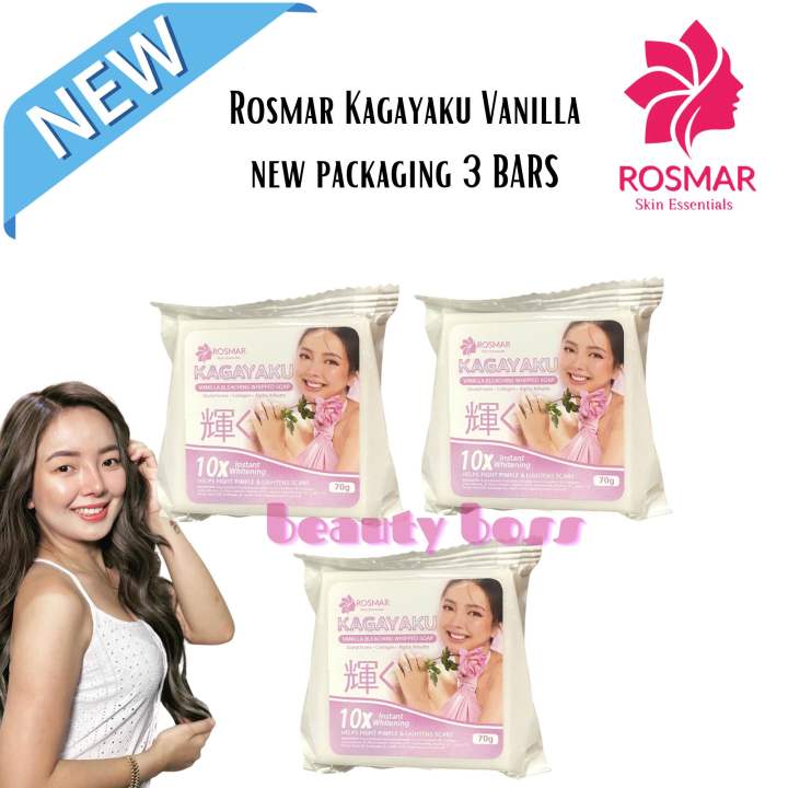 NEW PACKAGING ROSMAR KAGAYAKU SOAP 3pcs VANILLA | CITRUS | BUBBLE GUM ...