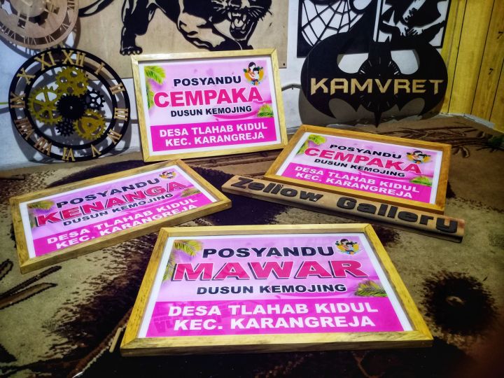 Papan Informasi Estetik AKRILIK Frame kayu POSYANDU DOKTER BIDAN PAPAN ...