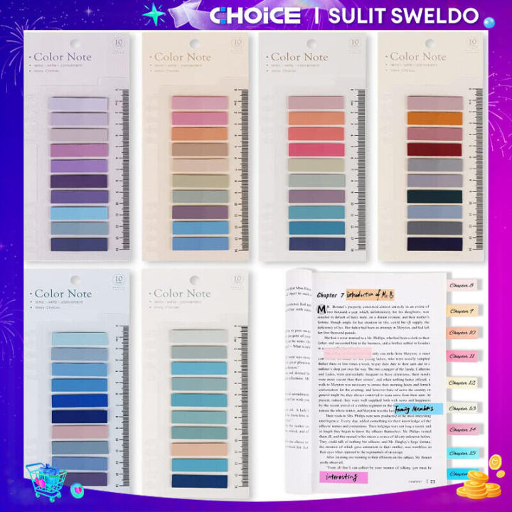 200 sheets/pack Morandi lucency Sticky Notes Page Markers Planner Tab ...