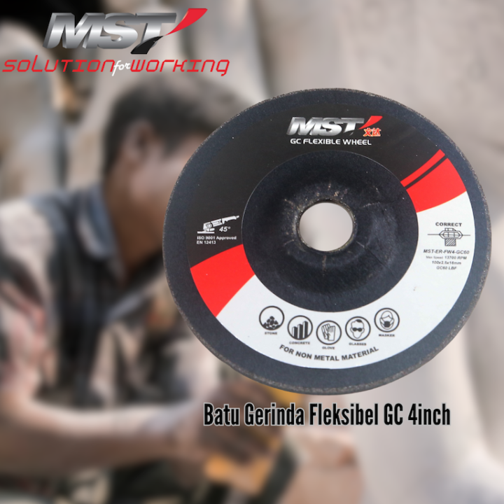 MST Batu Gerinda Poles Fleksibel 4inch Batu Alam Beton Kaca Stainless GC60 GC Flexible Depressed ...