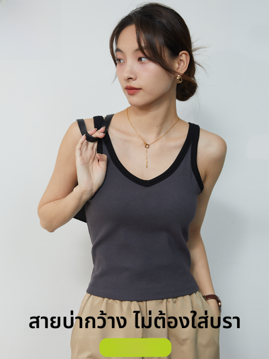 MiiOW | เสื้อกั๊กสายเดี่ยวทรงเข้ารูปสำหรับผู้หญิง ทรงเข้ารูป ทรงสลิม ดีไซน์คุณภาพสูง ฤดูร้อน ...