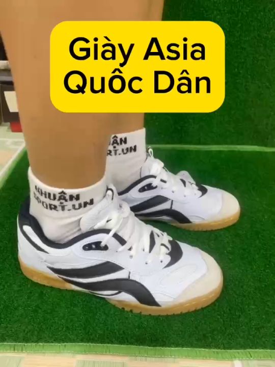 Giày bata ASIA thể thao chạy bộ cầu lông bóng chuyền sọc đen xanh lá ...