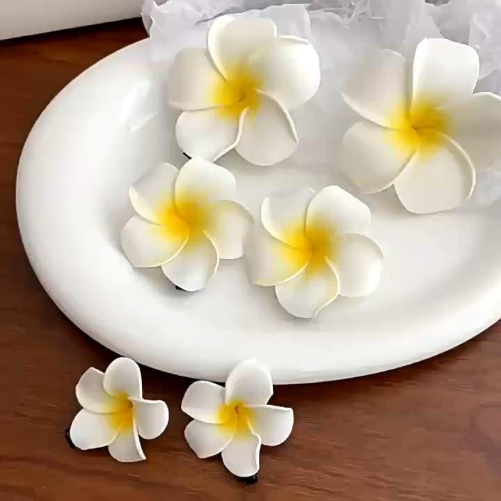 SHOPHOME Jepit Rambut Bunga Kamboja Bali Bahan Spons Set 3 Pcs Jepitan ...