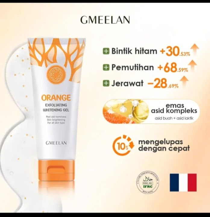 GMELLAN Orange Exfoliating Whitening Gel Body Scrub VIRAL🔥🔥🔥. | Lazada