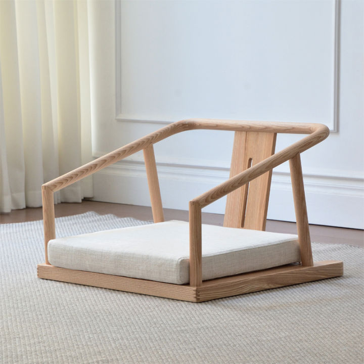 Japanese-Style Washitsu Chairs Tatami Solid Wood Armchair Floor Seat ...