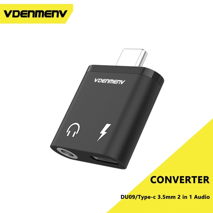 VDENMENV DU09 TYPE-C 3.5มม. 2ใน1ตัวแปลงเสียง | Lazada.co.th