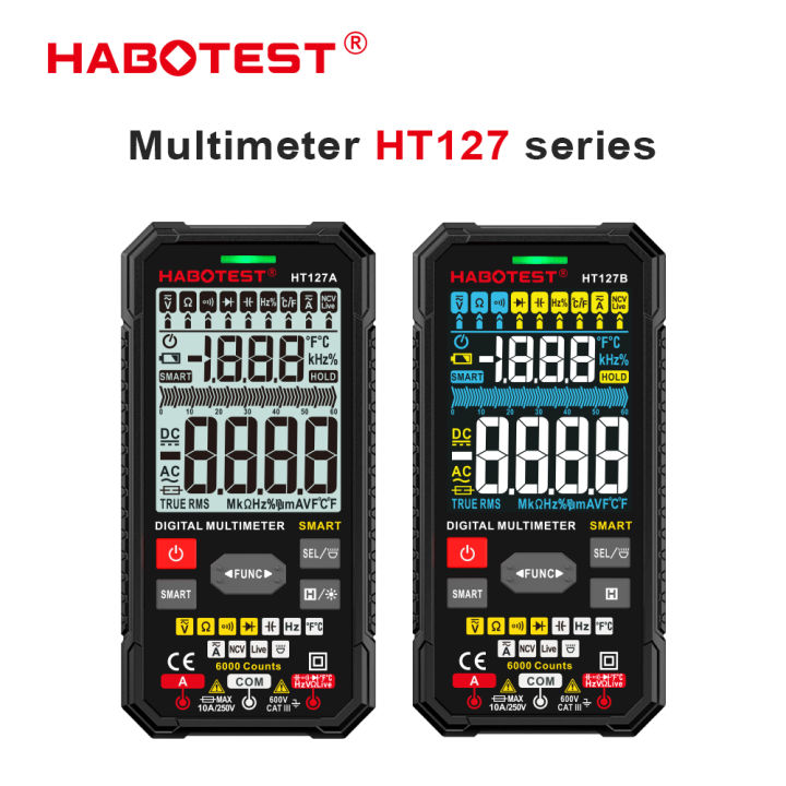 HABOTEST HT127 HT127 Vạn Năng Kỹ Thuật Số Thông Minh 600V AC/DC 6000 ...