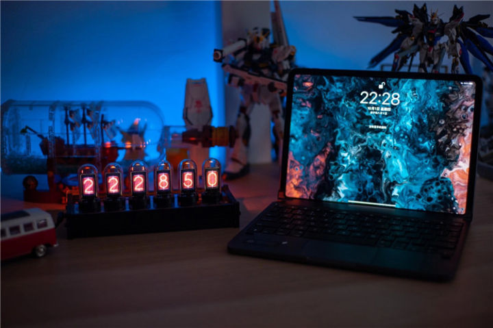 Brifit Creative Digital Clock RGB Pseudo Glow Tube Clock With RGB ...