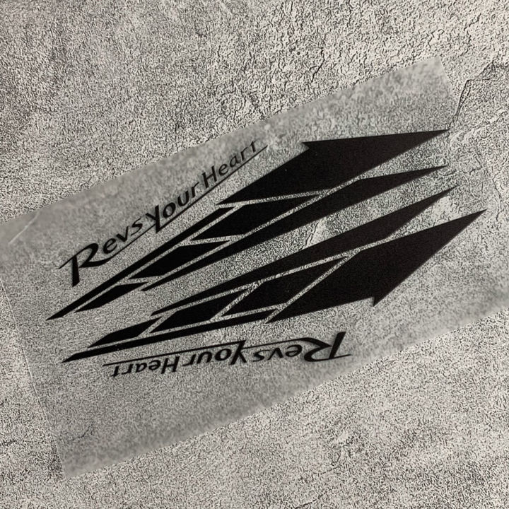 1 คู่ Revs หัวใจของคุณสติ๊กเกอร์ติดมอเตอร์ไซค์มอเตอร์ไซด์แผงด้านข้าง ...