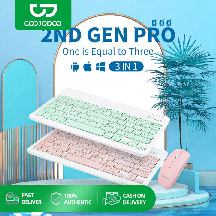 GOOJODOQ 2 Gen Wireless Bluetooth Keyboard For Tablet Laptops Phones ...