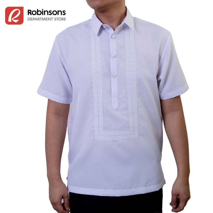 Executive Men's Embroidered Shortsleeves Office Barong (White) | Lazada PH