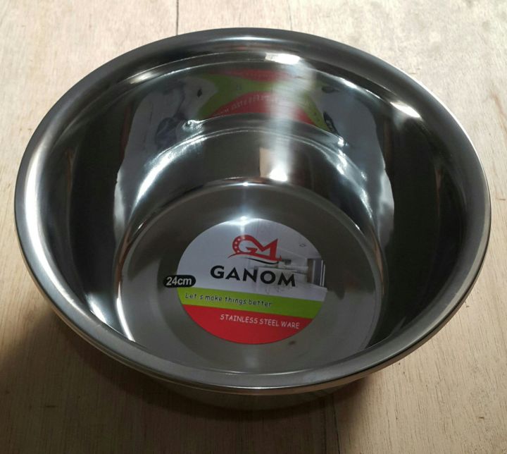 GANOM 24CM (diameter 24cm tinggi 11cm) BASKOM CEKUNG STAINLESS TERMURAH ...