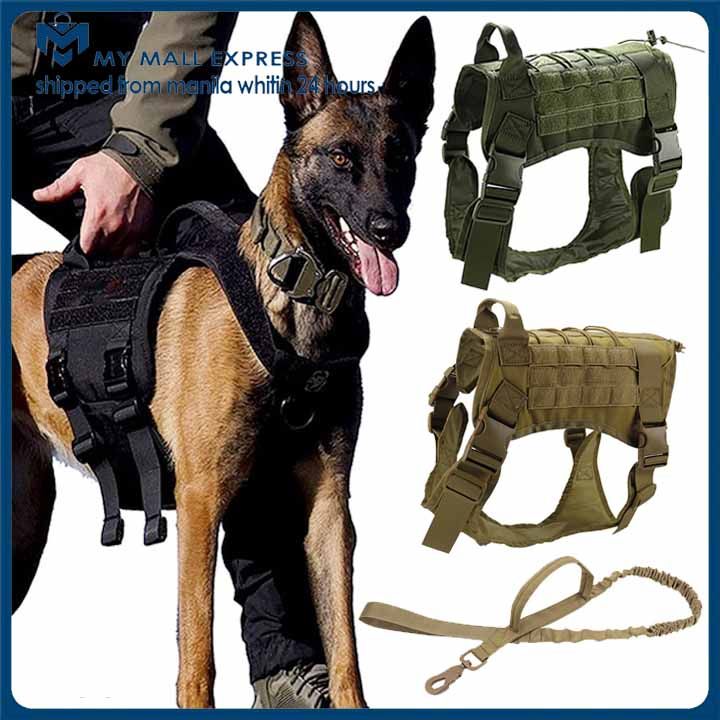 Tactical Dog Vest Breathable Military Clothes Harness Size Hunting Dog ...