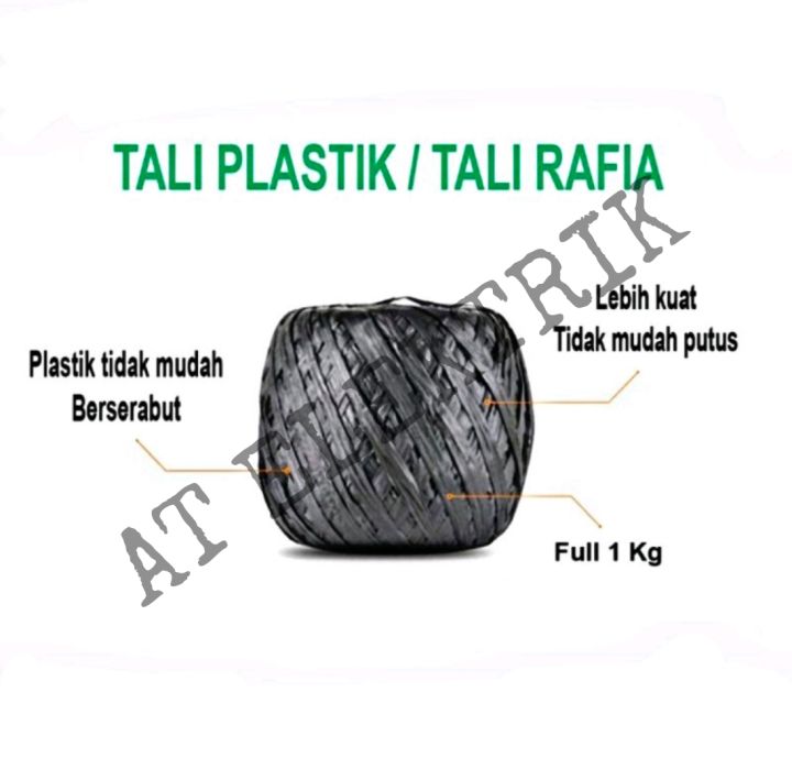 TALI RAFIA / TALI PLASTIK 1 ROLL BESAR 1KG WARNA HITAM | Lazada Indonesia